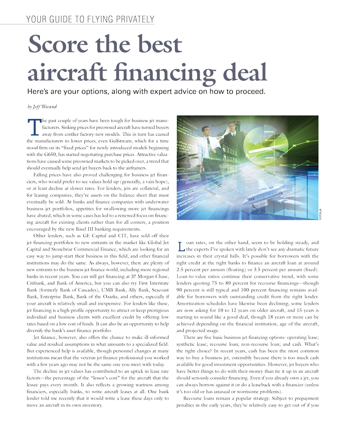 Score the Best Aircraft Financing Deal | Business Jet Traveler